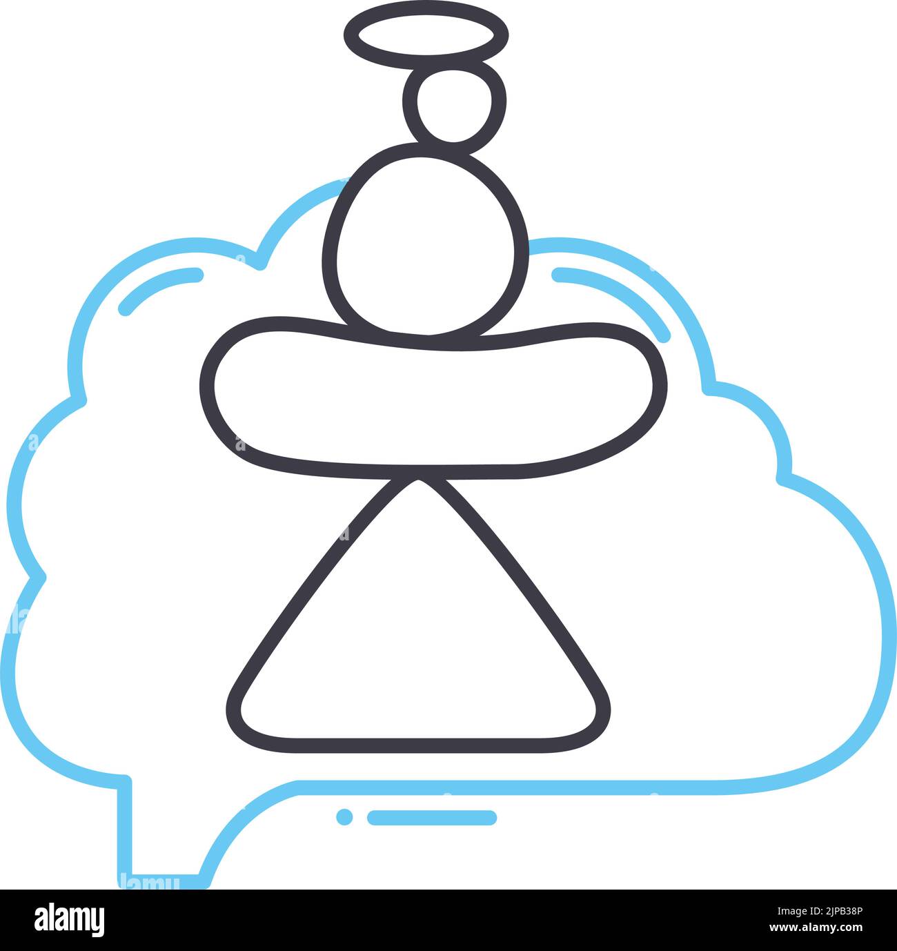 inner balance line icon, outline symbol, vector illustration, concept ...