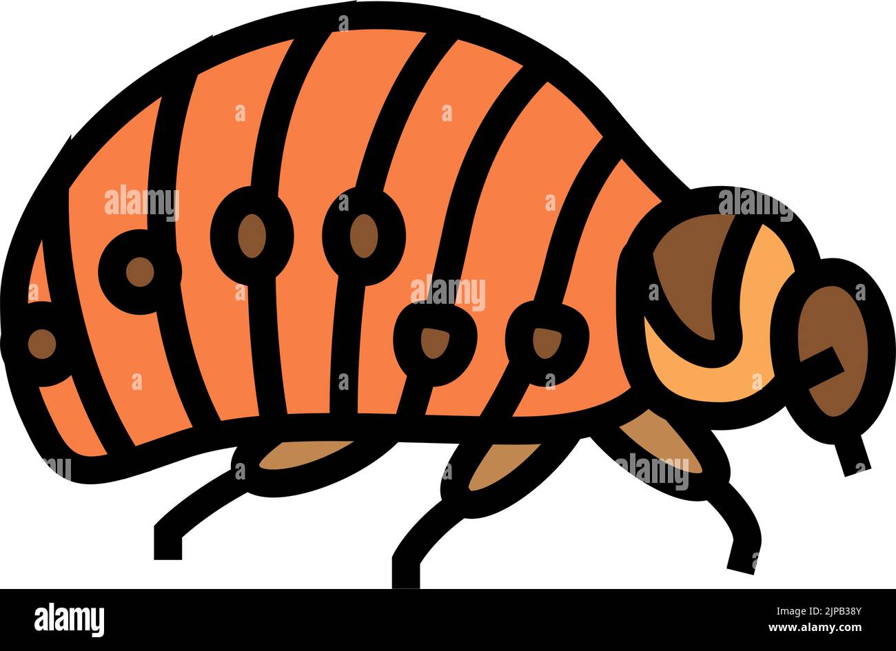 red larva colorado beetle color icon vector illustration Stock Vector ...