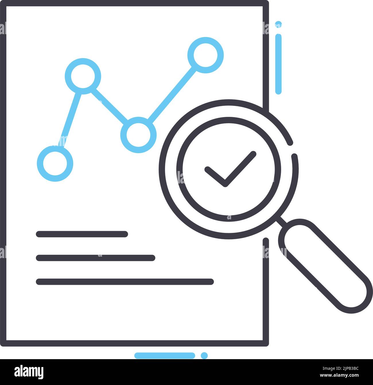 reporting line icon, outline symbol, vector illustration, concept sign ...