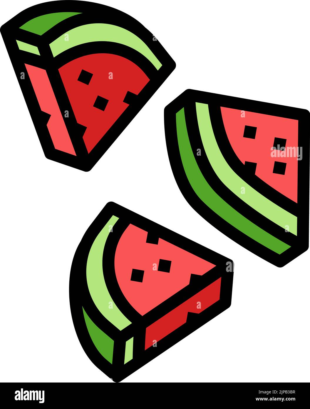 watermelon slice food cut color icon vector illustration Stock Vector ...