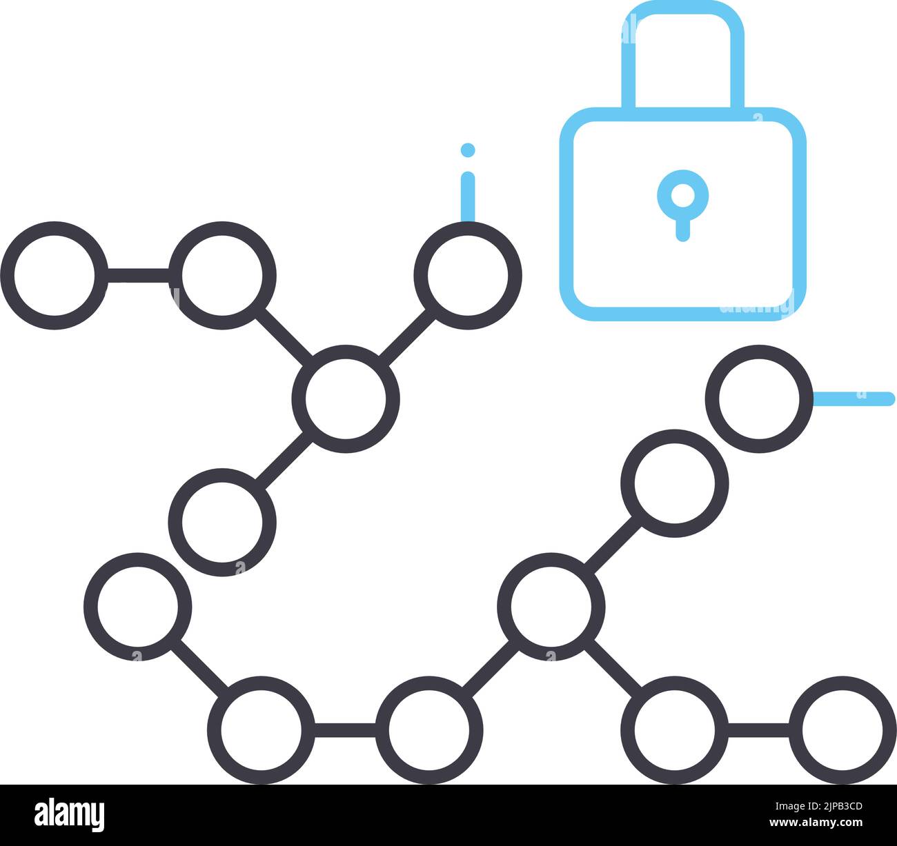 Network Security System Line Icon Outline Symbol Vector Illustration Concept Sign Stock