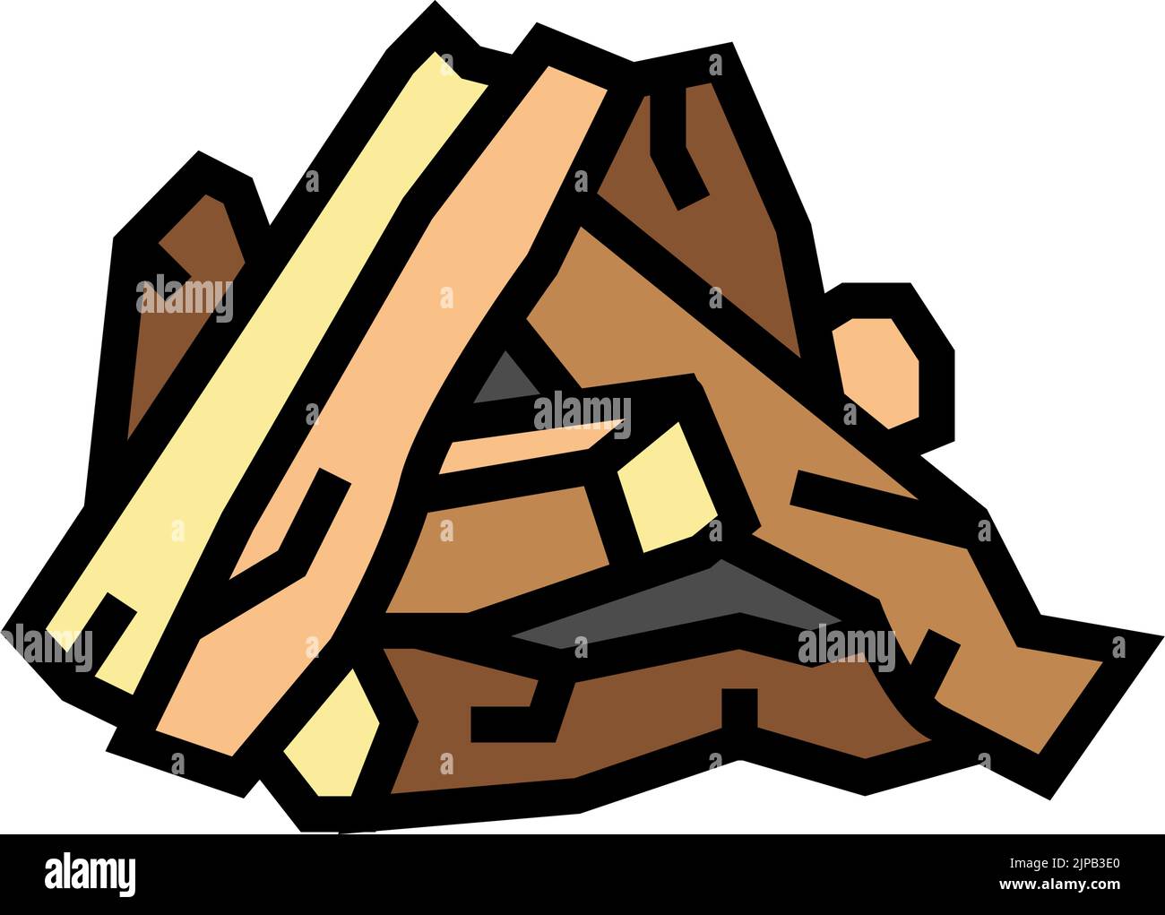 pile wood timber color icon vector illustration Stock Vector Image ...