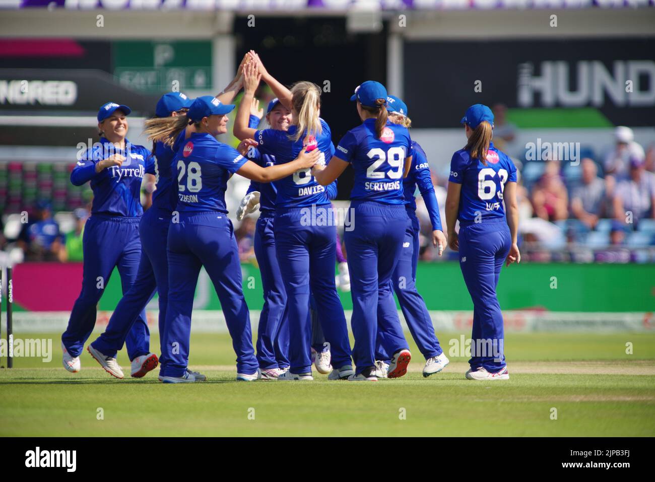 Leeds, England, 14 August 2022. London Spirit Women celebrating the ...