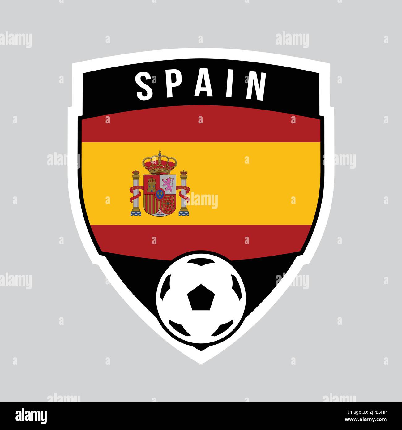 Illustration of Spain Shield Team Badge for Football Tournament Stock ...