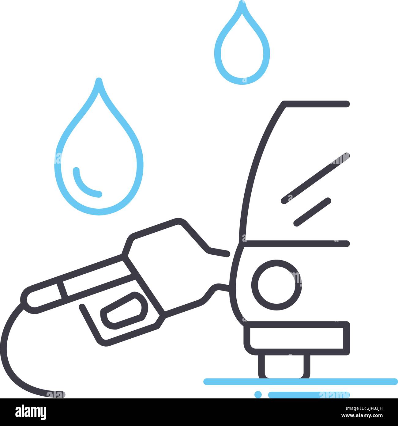 refuel car line icon, outline symbol, vector illustration, concept sign ...