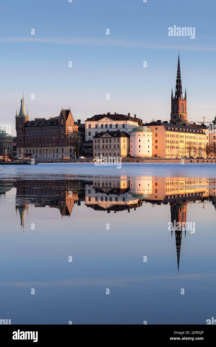 Old town Stockholm reflected on water Stock Photo - Alamy