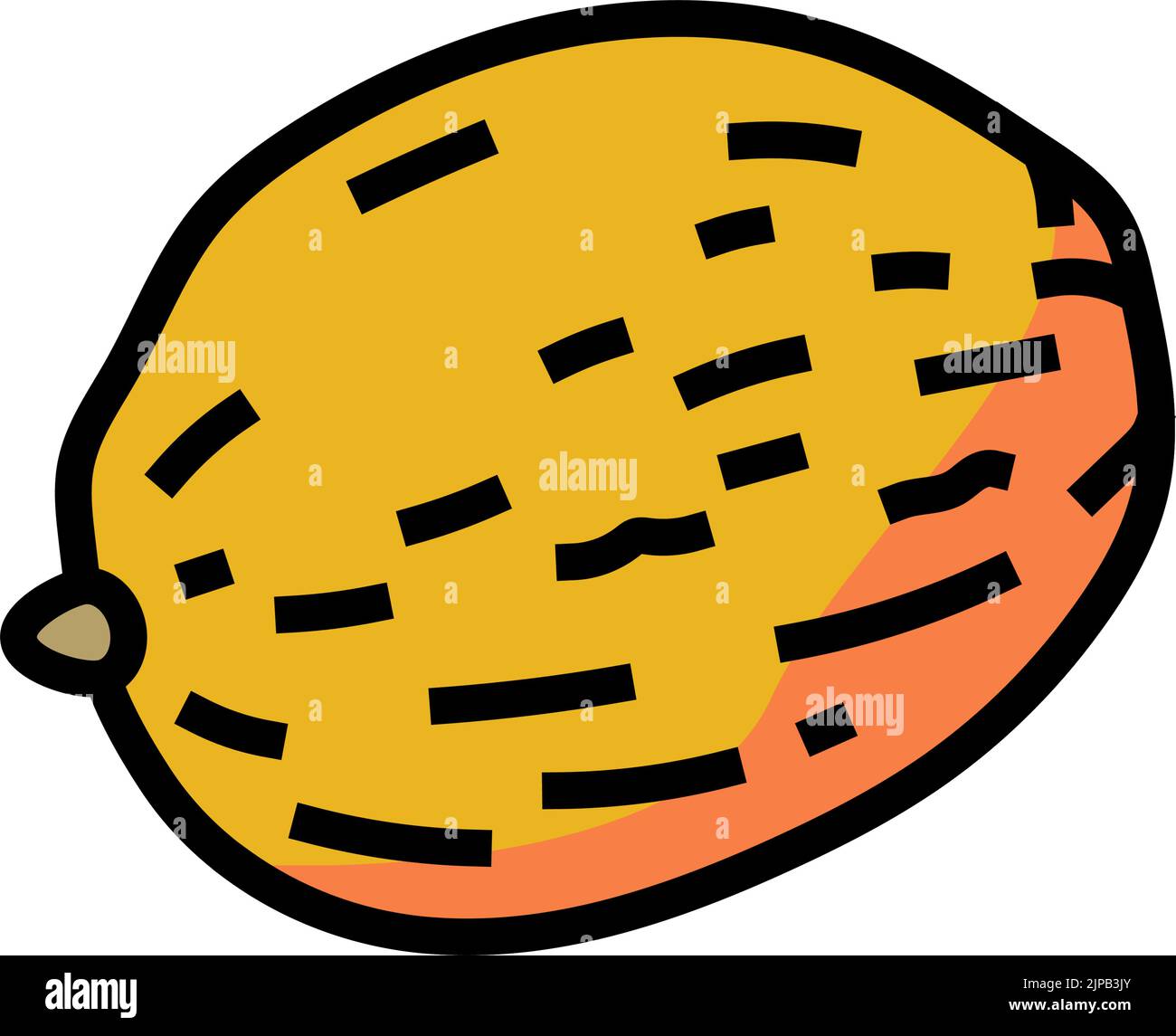 melon yellow one color icon vector illustration Stock Vector Image ...