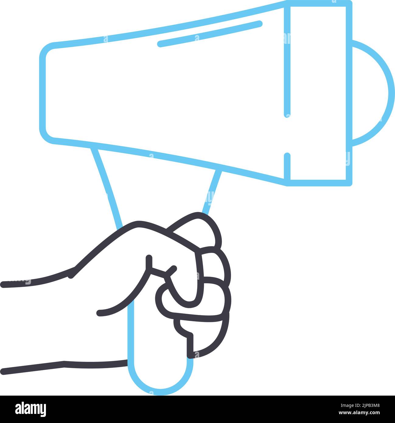 megaphone line icon, outline symbol, vector illustration, concept sign ...