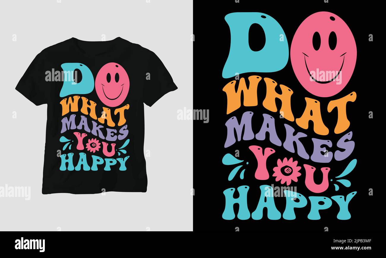 Wavy Retro Groovy T-shirt Design Stock Vector Image & Art - Alamy