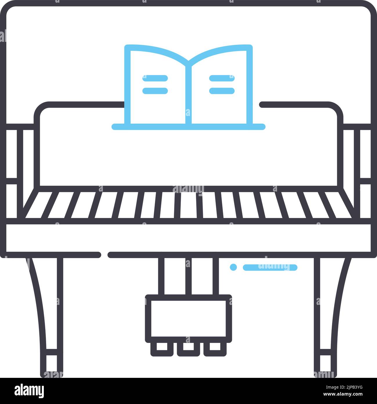 piano line icon, outline symbol, vector illustration, concept sign ...