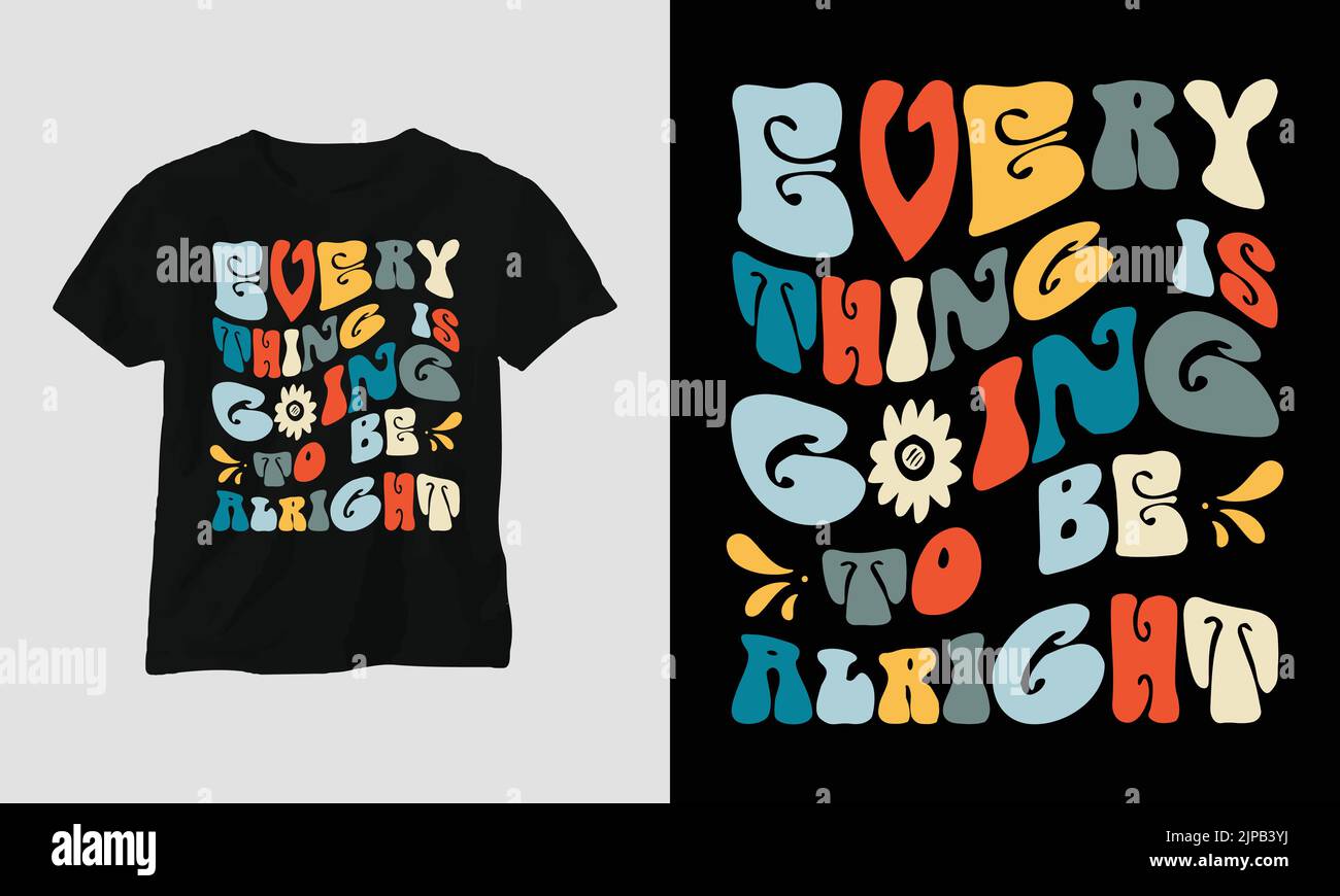 Wavy Retro Groovy T-shirt Design Stock Vector Image & Art - Alamy