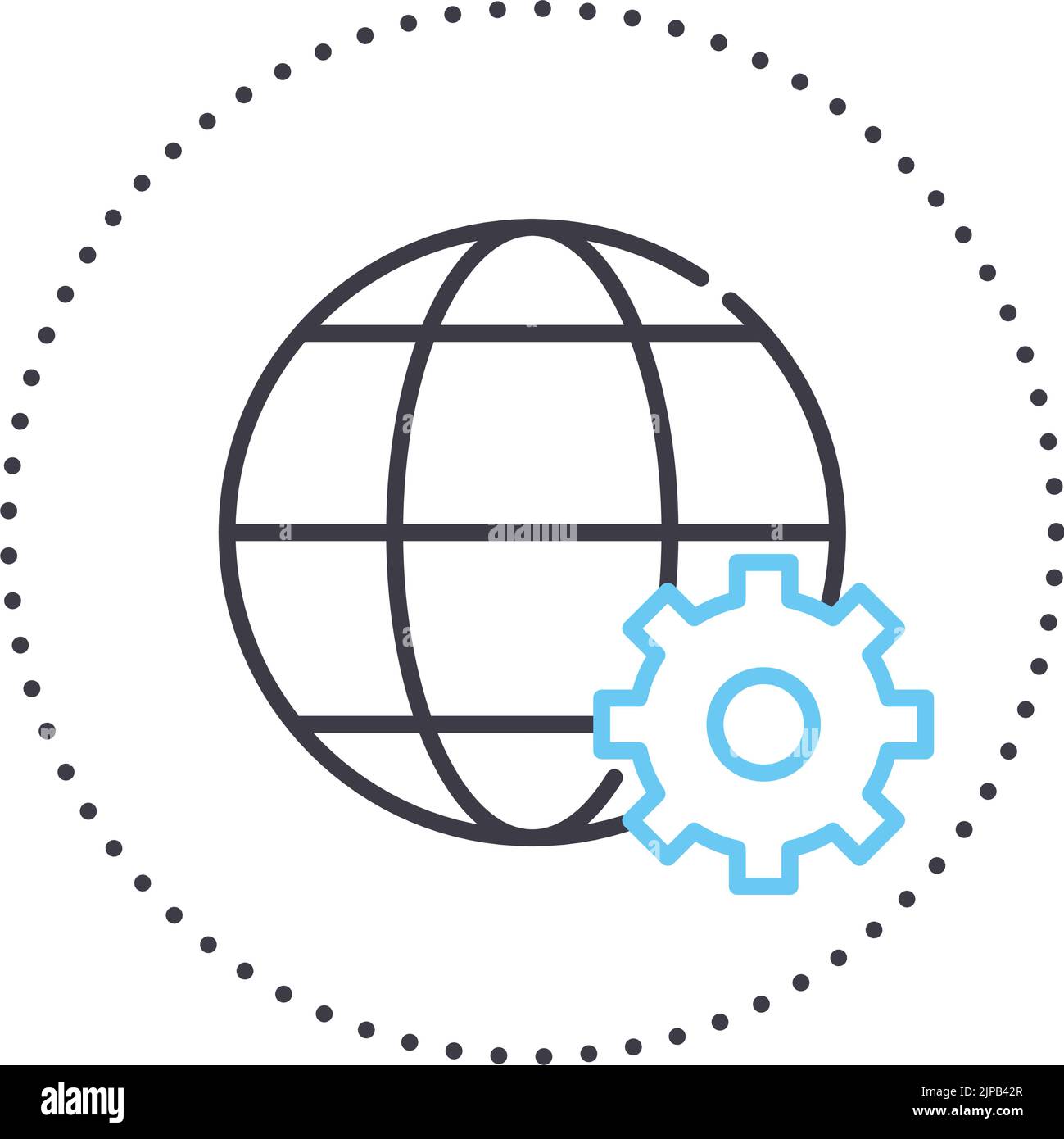 global services line icon, outline symbol, vector illustration, concept ...