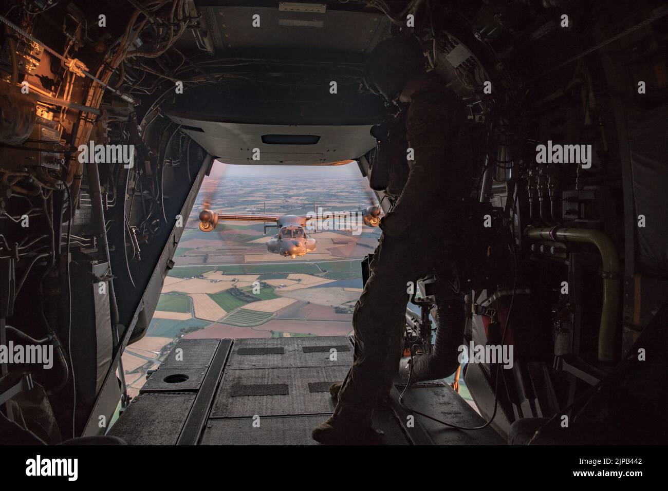 A U.S. Air Force flight engineer assigned to the 352d Special ...