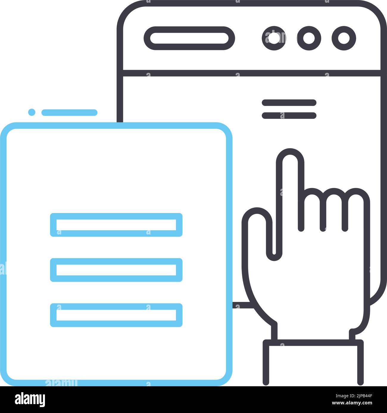 free access open content line icon, outline symbol, vector illustration, concept sign Stock ...