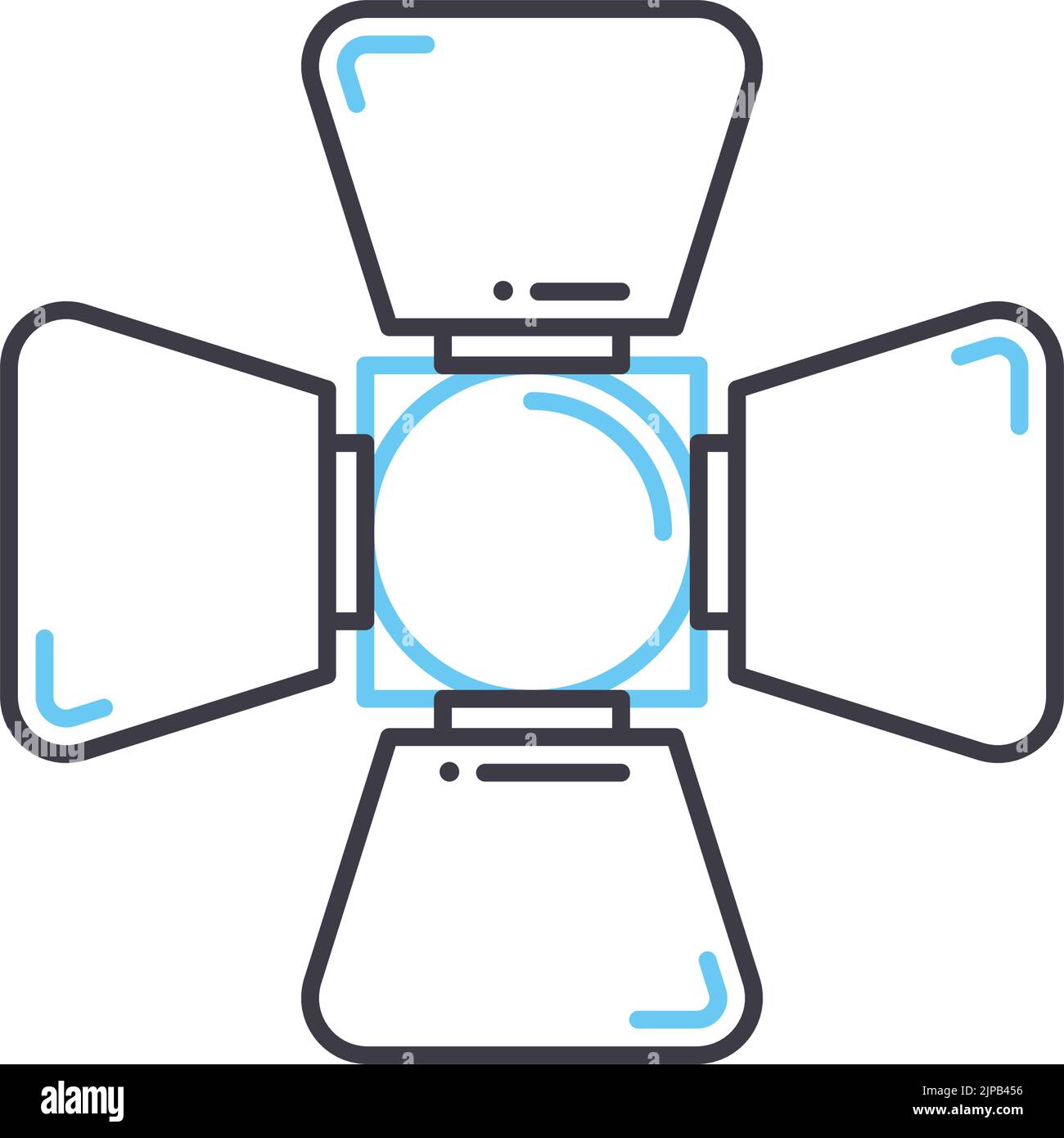 searchlight line icon, outline symbol, vector illustration, concept ...