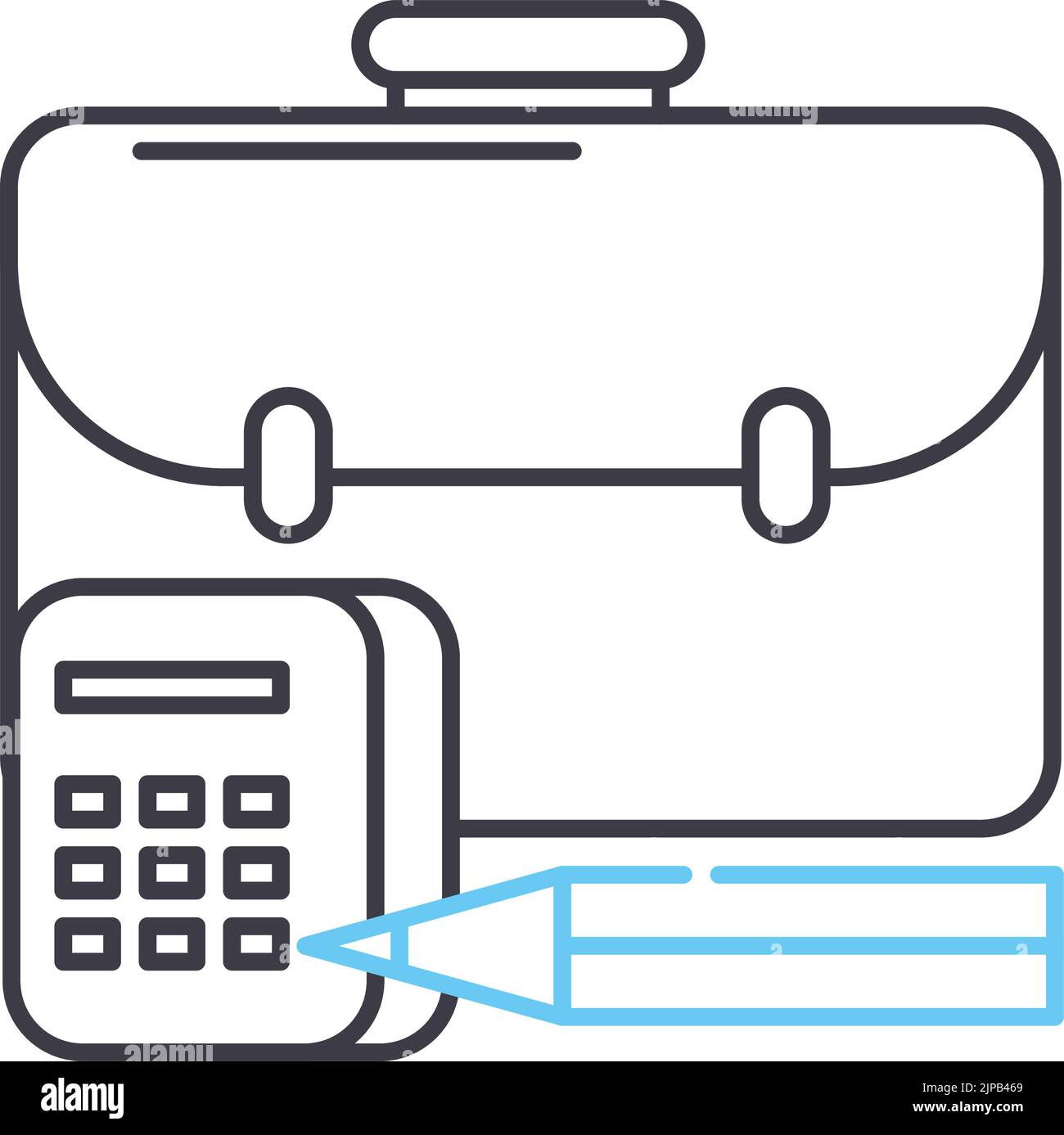 portfolio line icon, outline symbol, vector illustration, concept sign ...