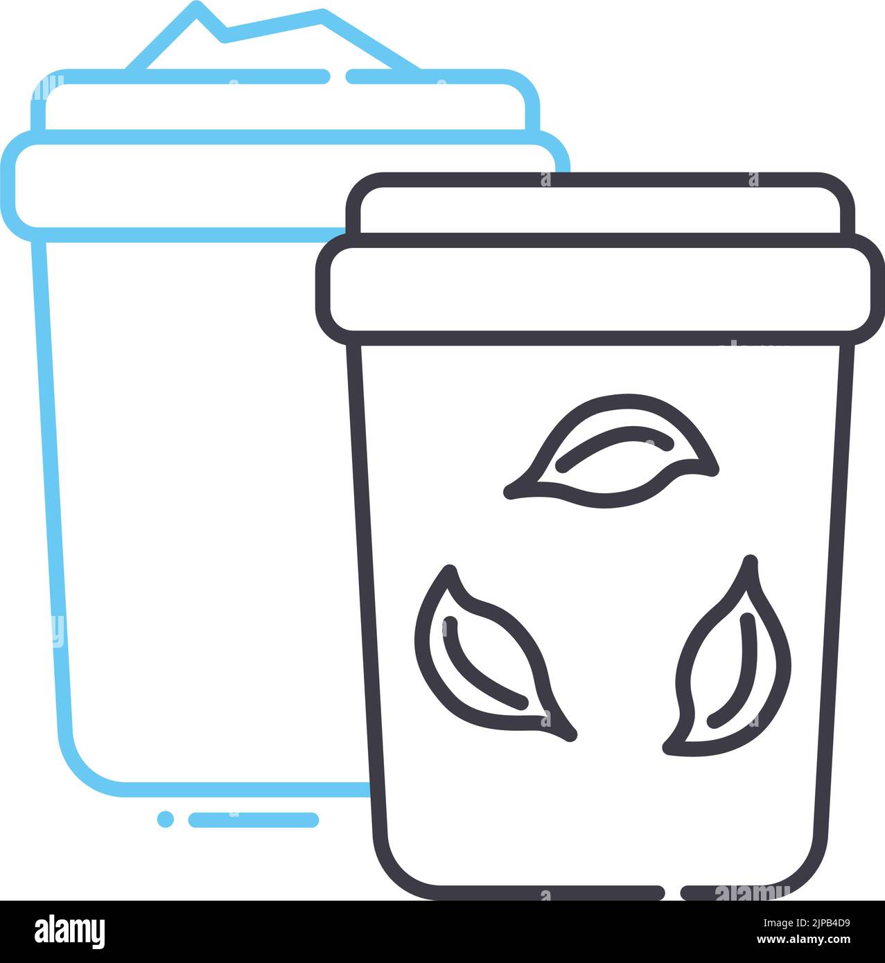 waste sorting line icon, outline symbol, vector illustration, concept ...