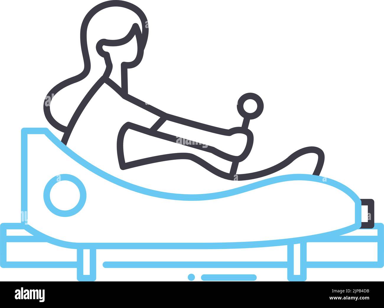 toboganning line icon, outline symbol, vector illustration, concept ...