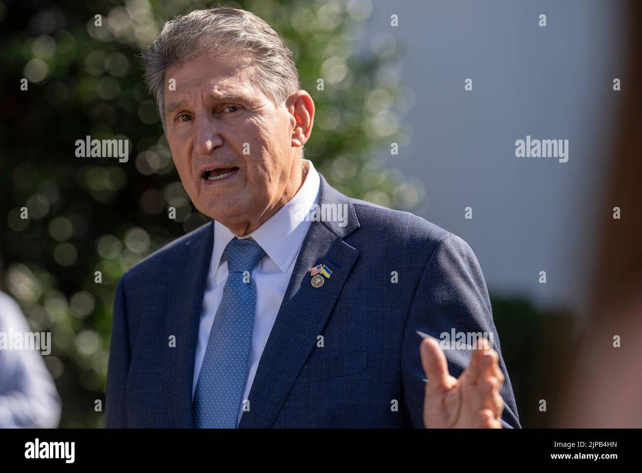 Washington DC, USA, August 16, 2022, Sen. Joe Manchin (D-WV) speaks to ...