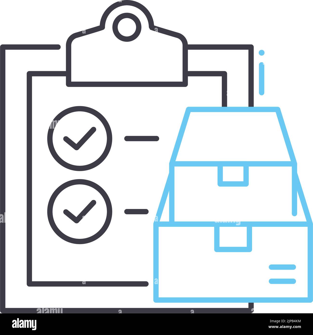 production checklist line icon, outline symbol, vector illustration, concept sign Stock Vector ...