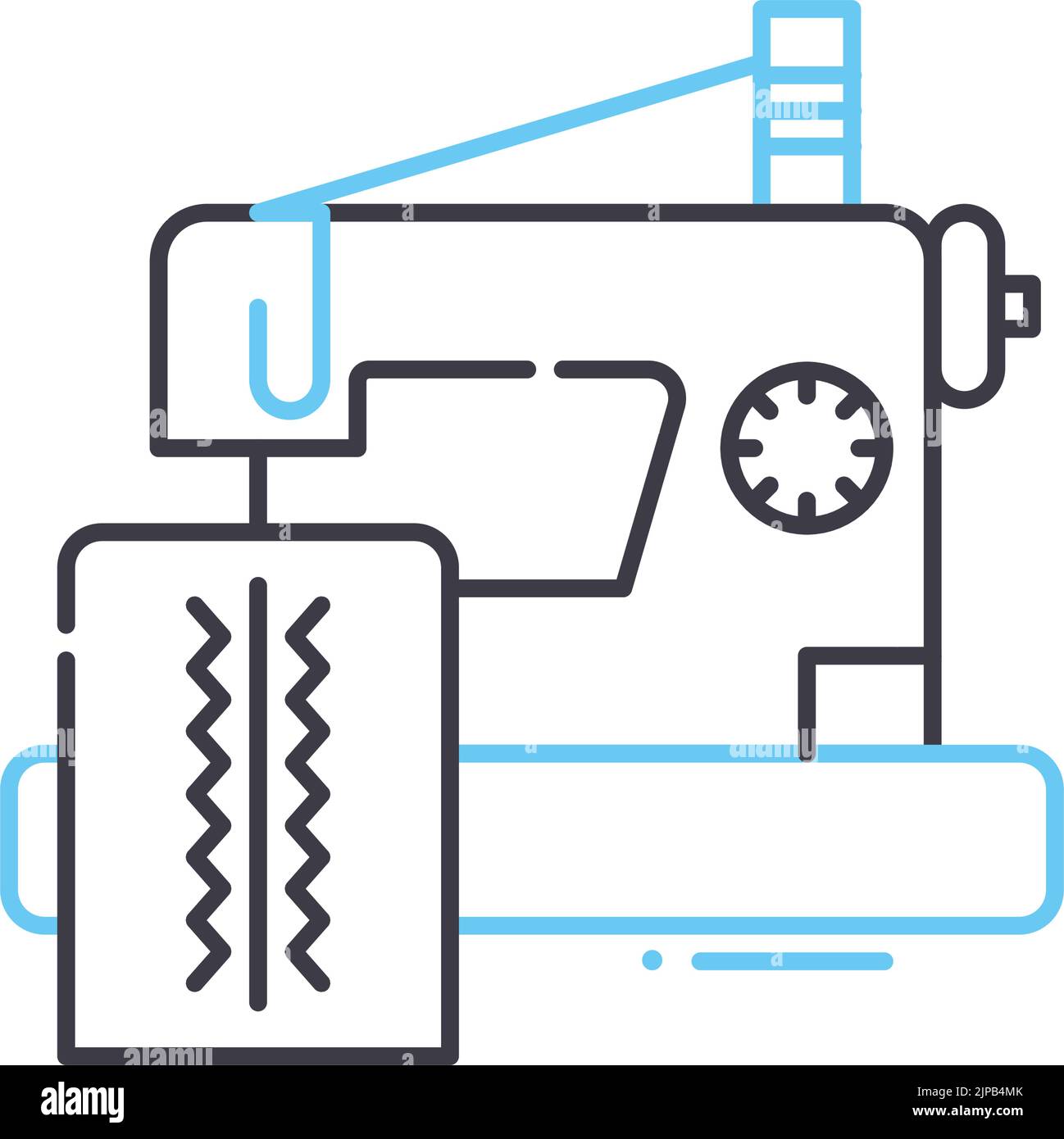 Working Part Of Sewing Line Icon Outline Symbol Vector Illustration Concept Sign Stock Vector