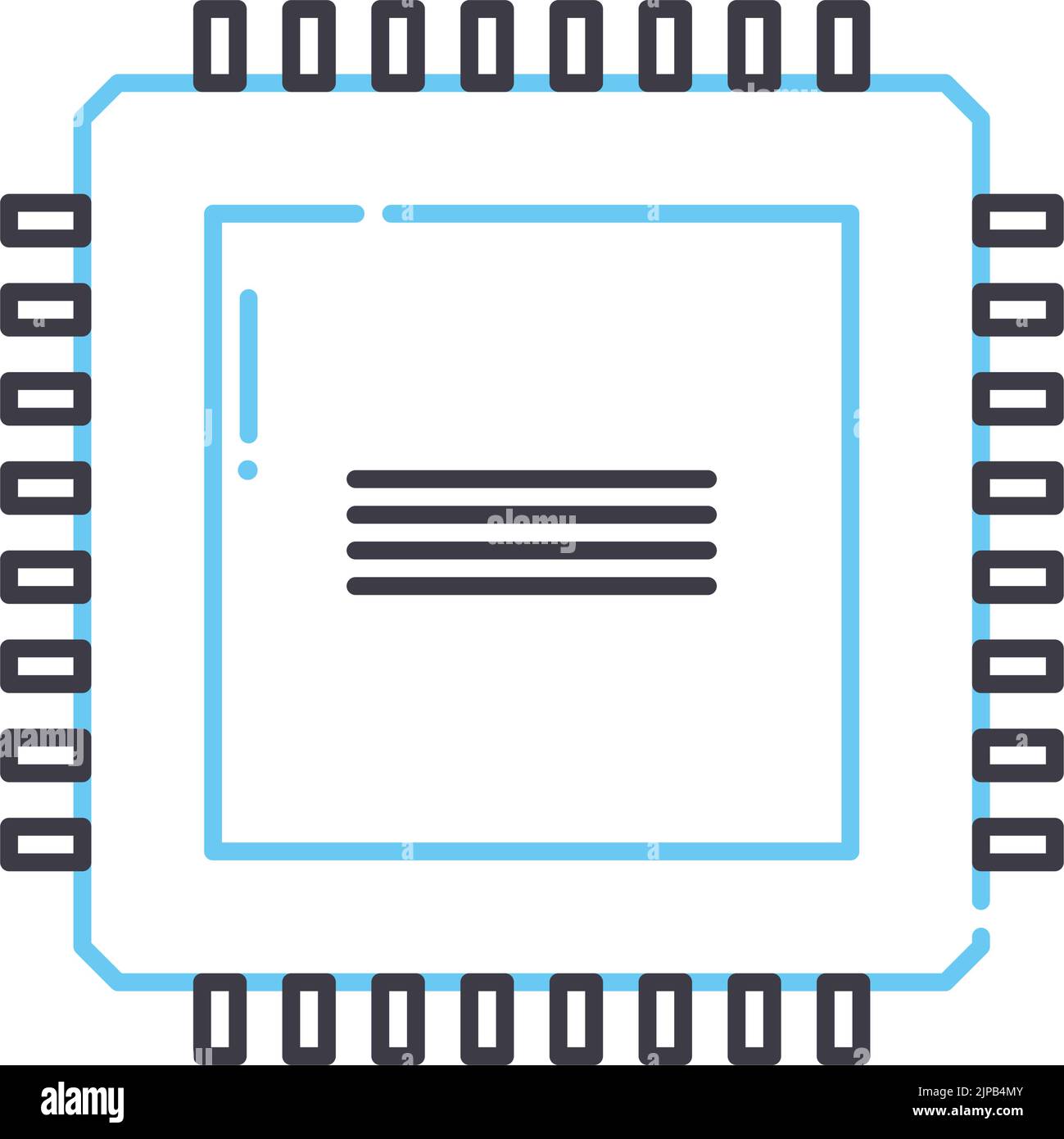 micro controller line icon, outline symbol, vector illustration ...