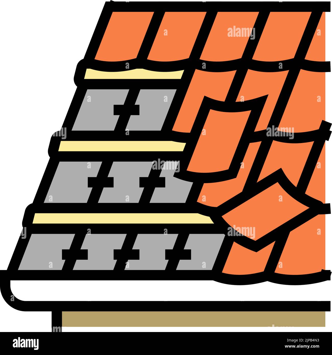 tiled roof mounting color icon vector illustration Stock Vector Image & Art - Alamy