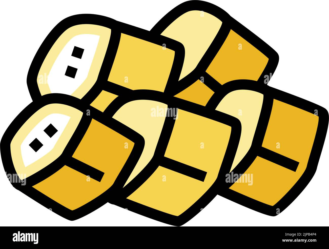 cut banana pieces color icon vector illustration Stock Vector Image ...
