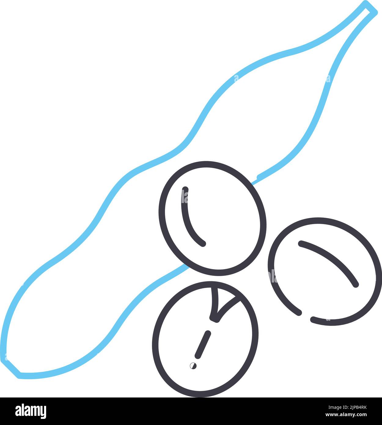 soybean line icon, outline symbol, vector illustration, concept sign ... soybean line icon, outline symbol, vector illustration, concept sign ...