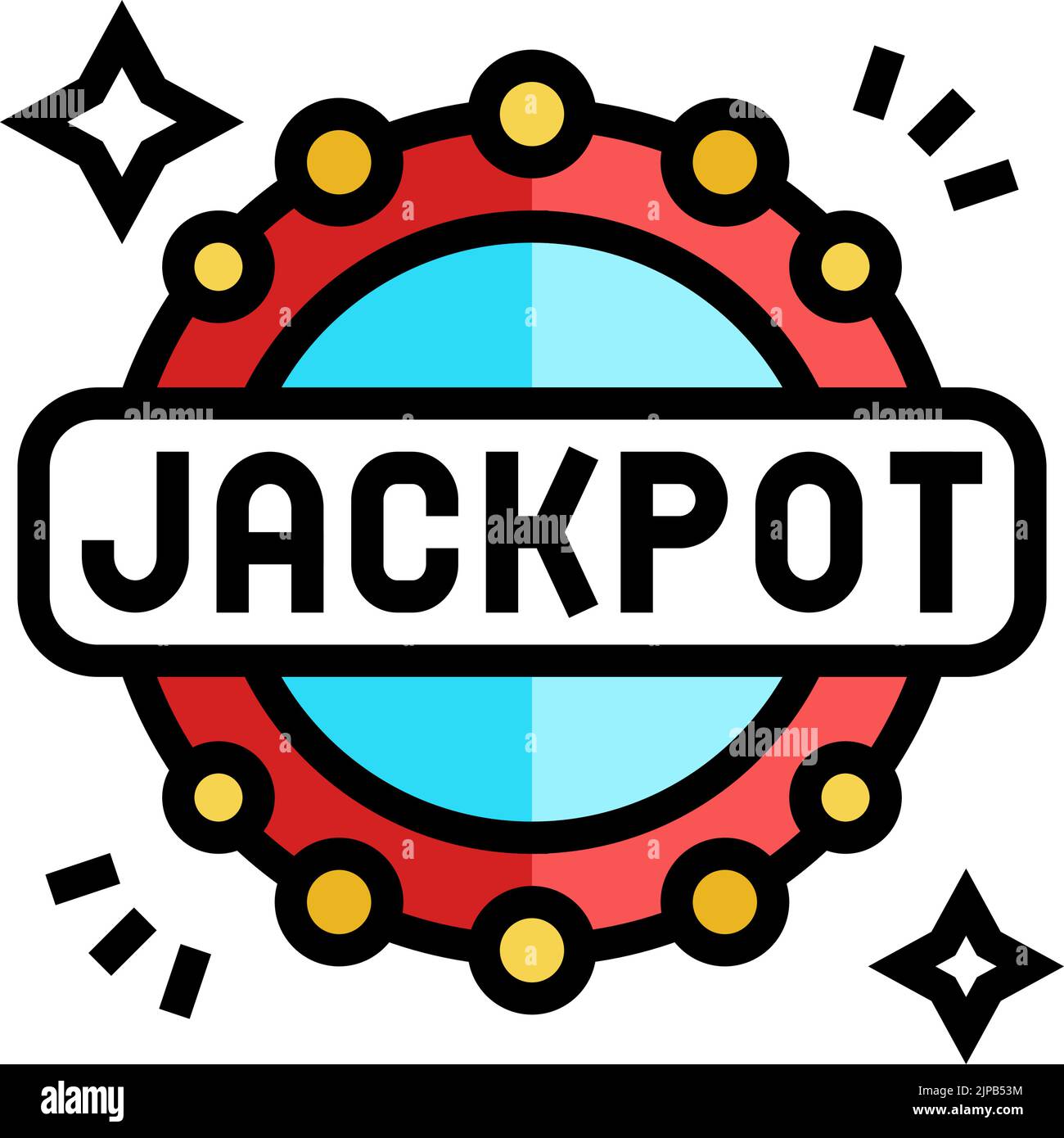 jackpot slot game color icon vector illustration Stock Vector Image ...