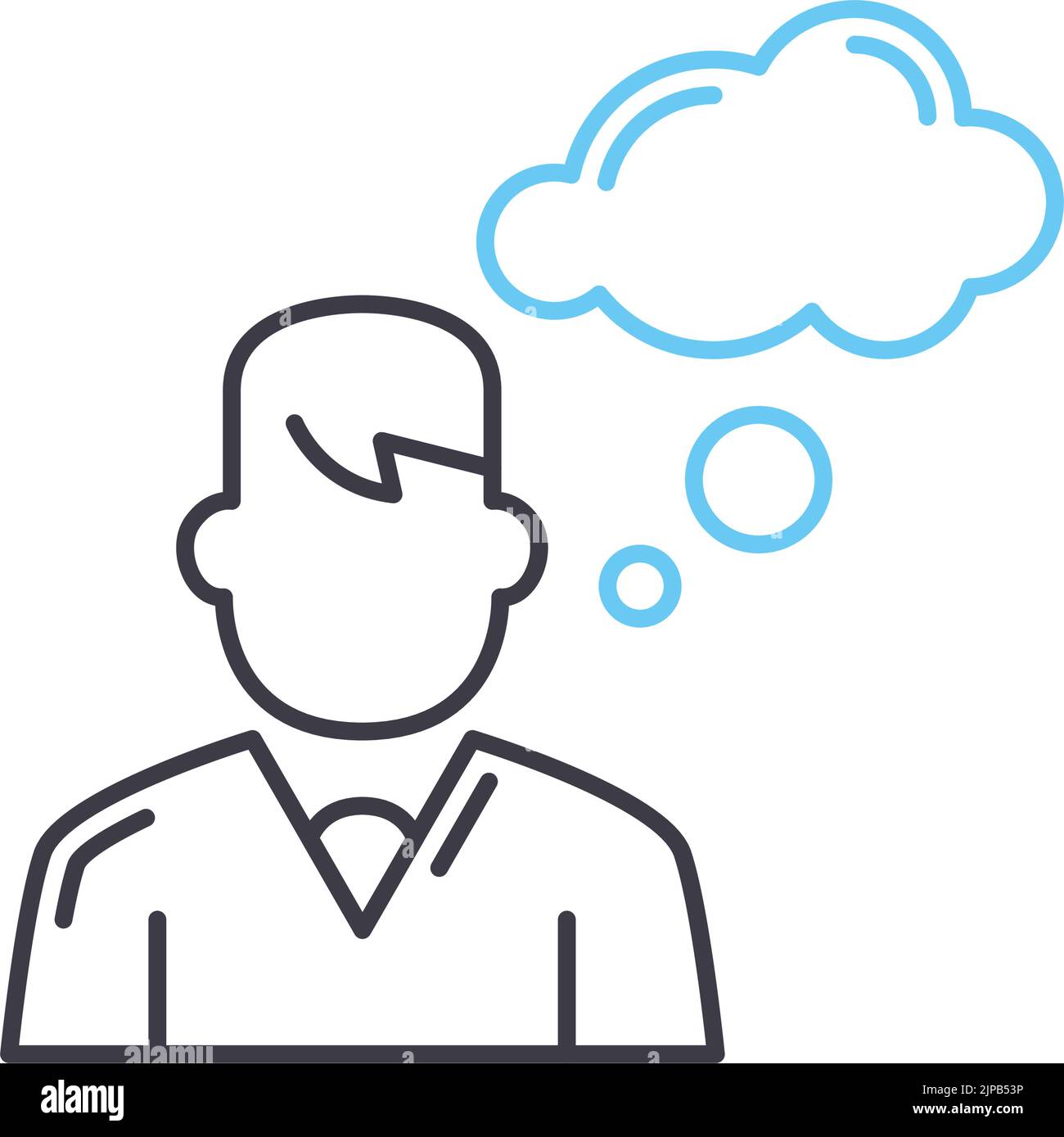 thought line icon, outline symbol, vector illustration, concept sign ...