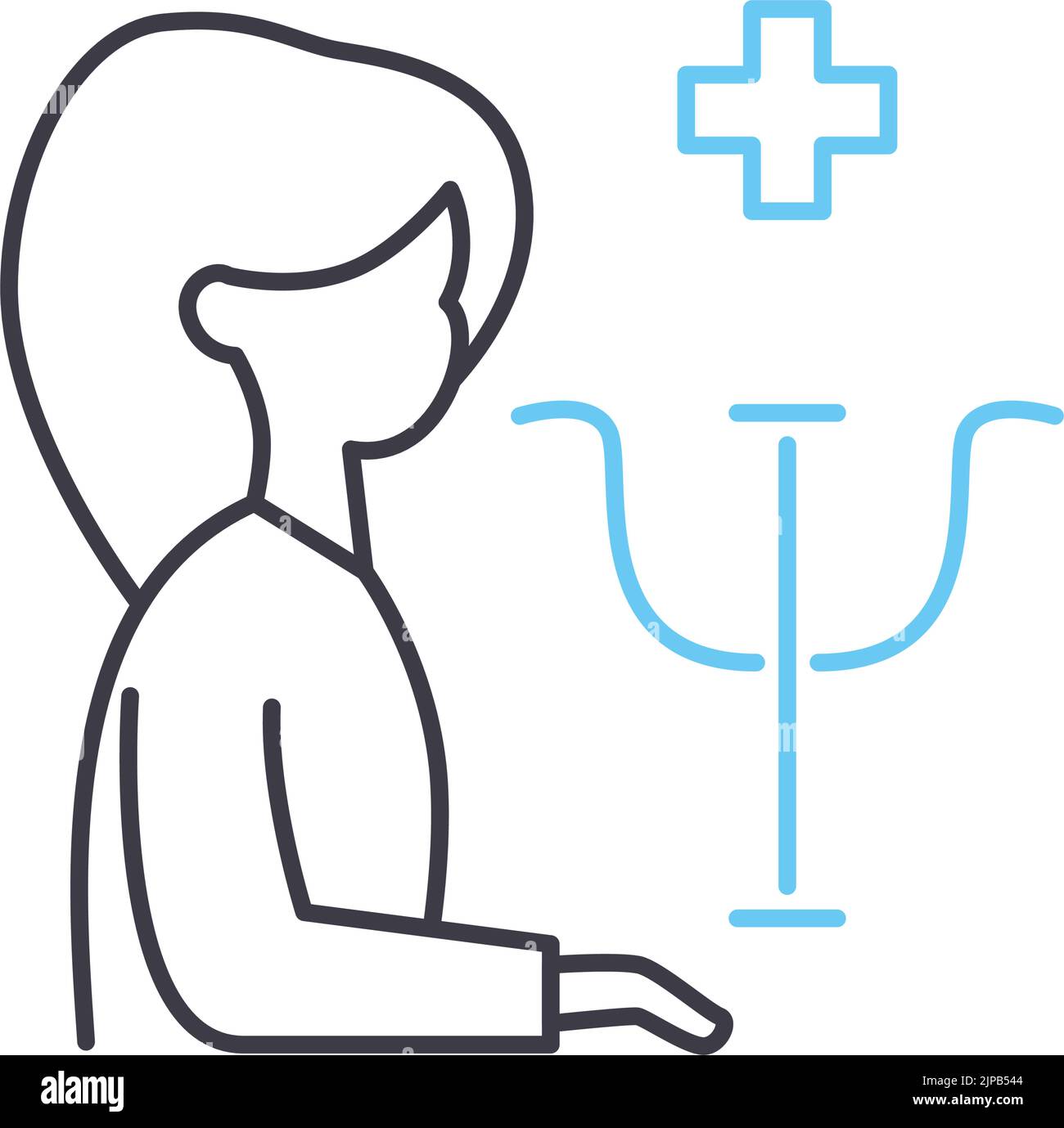 psychologist line icon, outline symbol, vector illustration, concept ...