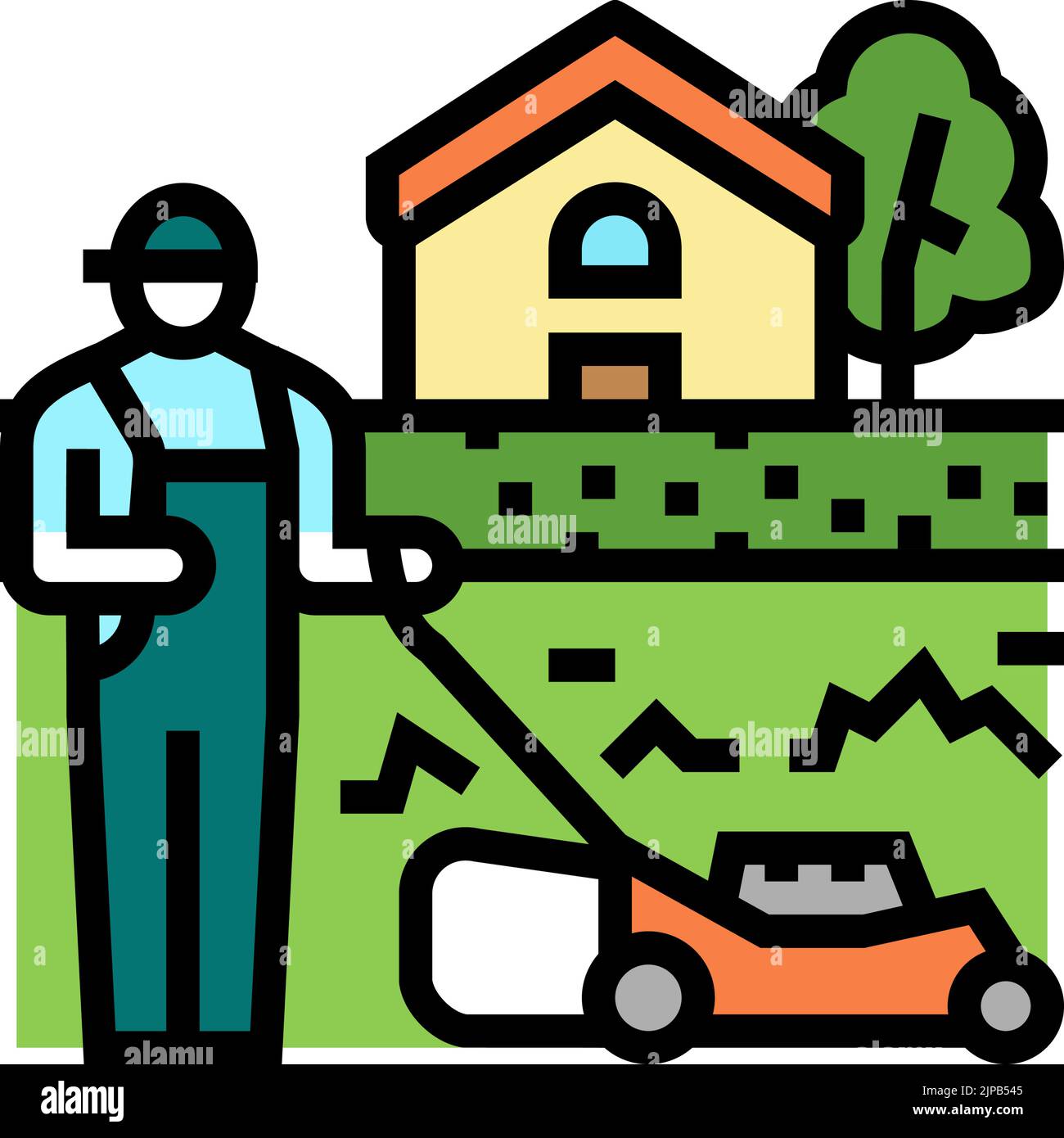 lawn care landscape color icon vector illustration Stock Vector Image ...