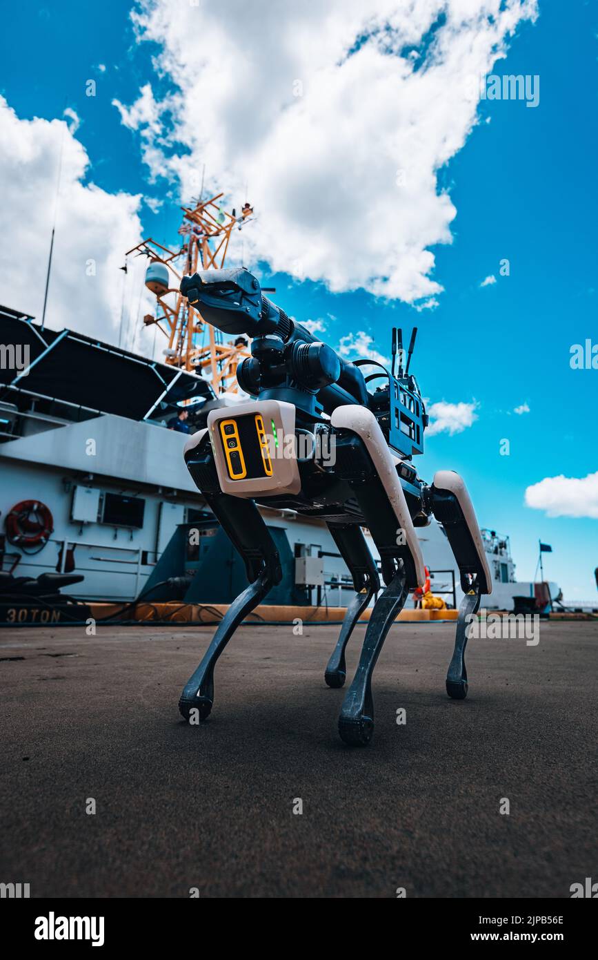 The U.S. Coast Guard performs a demonstration on how they utilize a ...