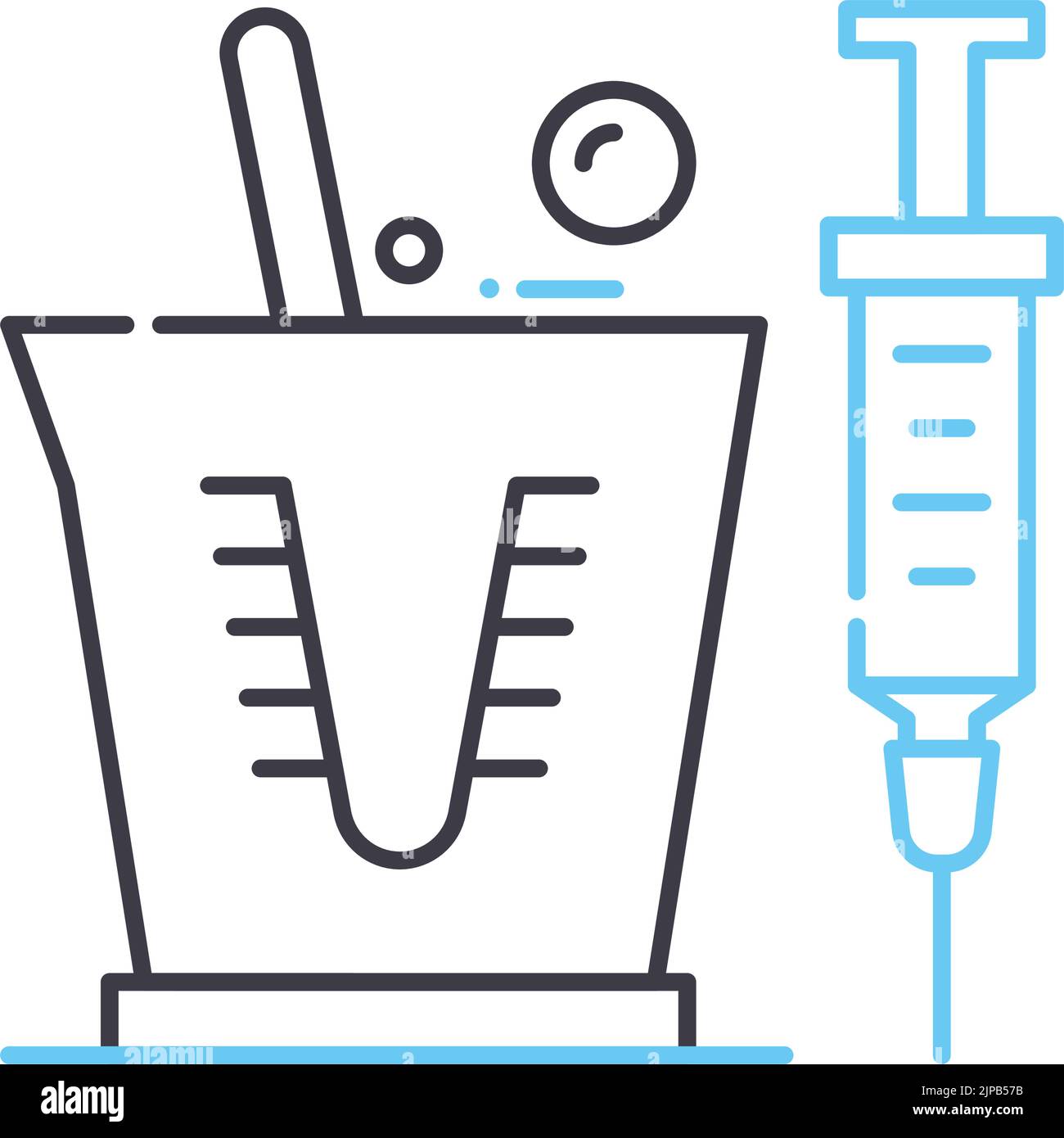 scientific formula line icon, outline symbol, vector illustration ...