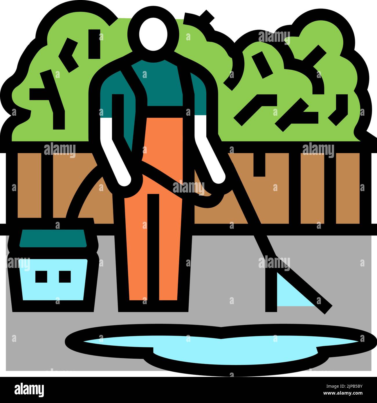 Man pressure washing Stock Vector Images - Alamy
