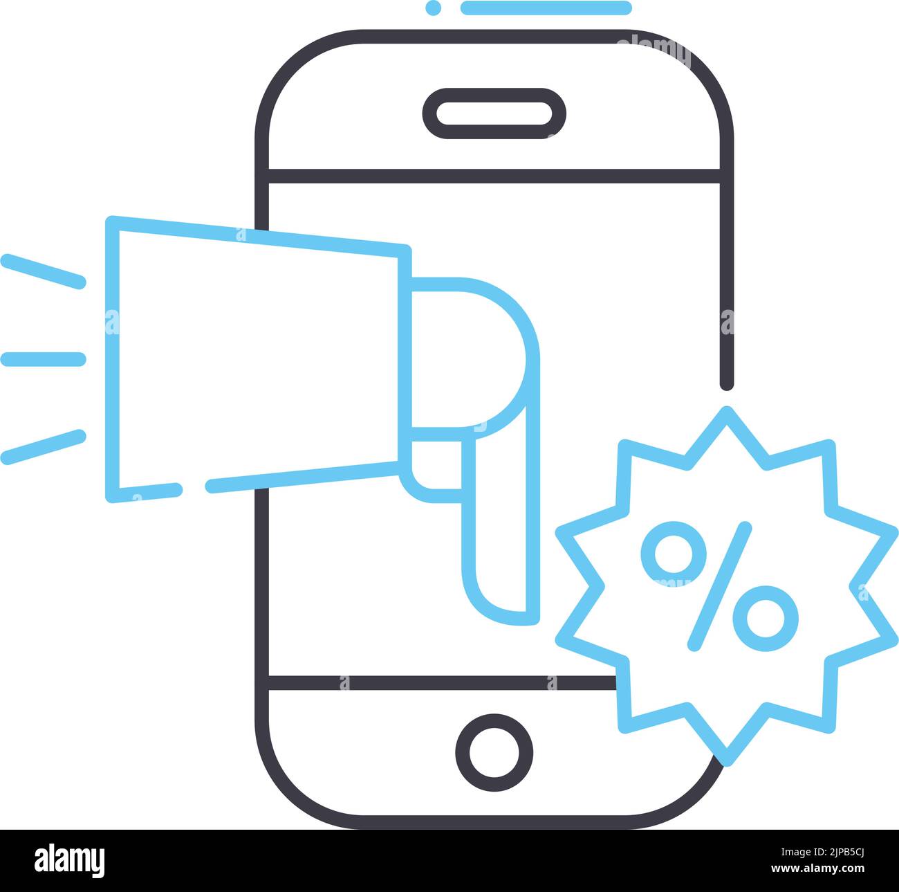 promotion strategy line icon, outline symbol, vector illustration ...