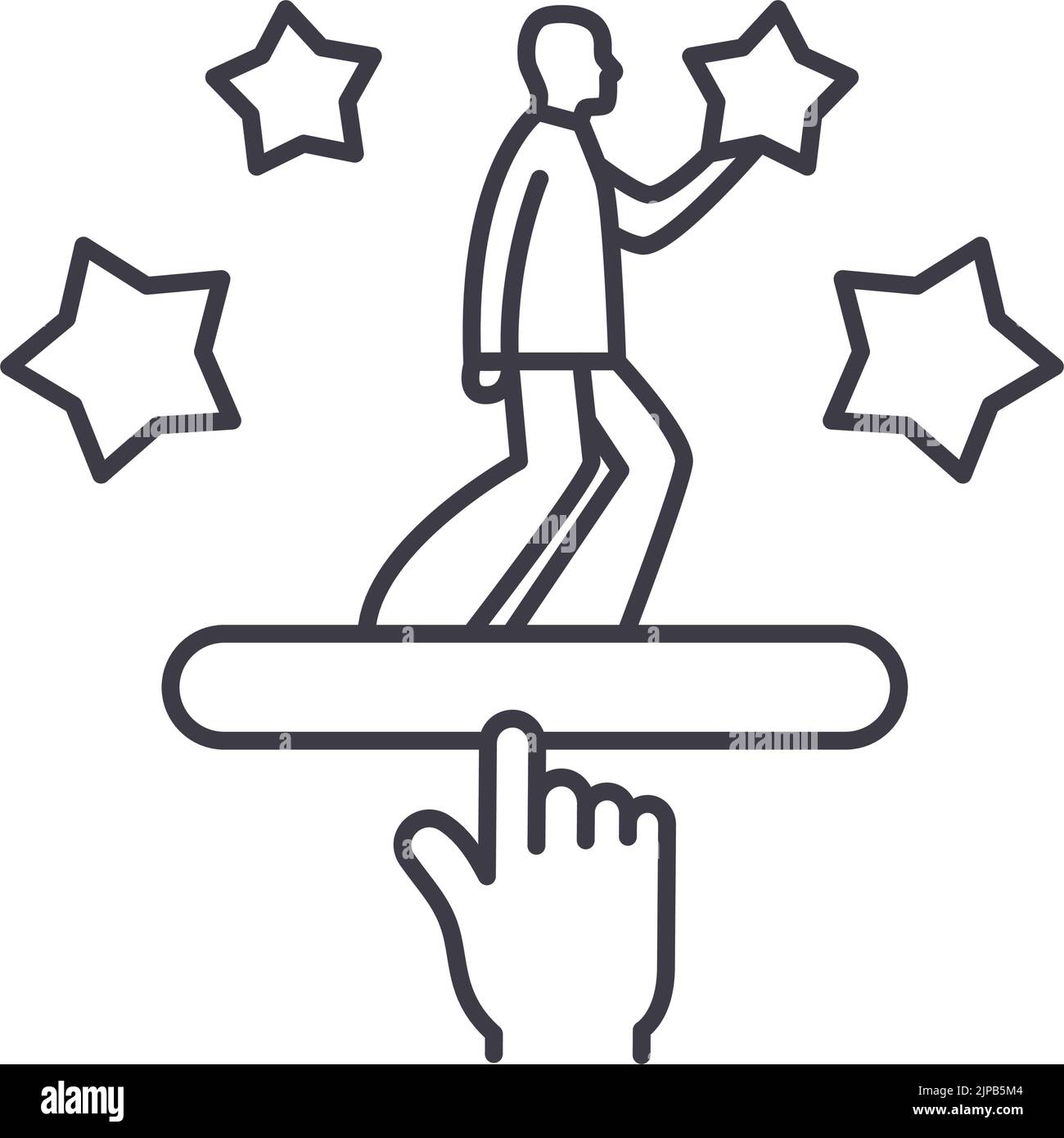 leader line icon, outline symbol, vector illustration, concept sign ...