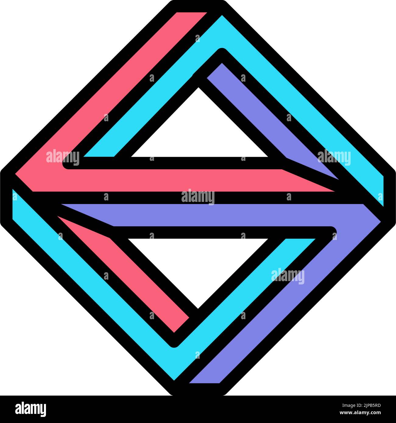 3d impossible geometric shape color icon vector illustration Stock ...