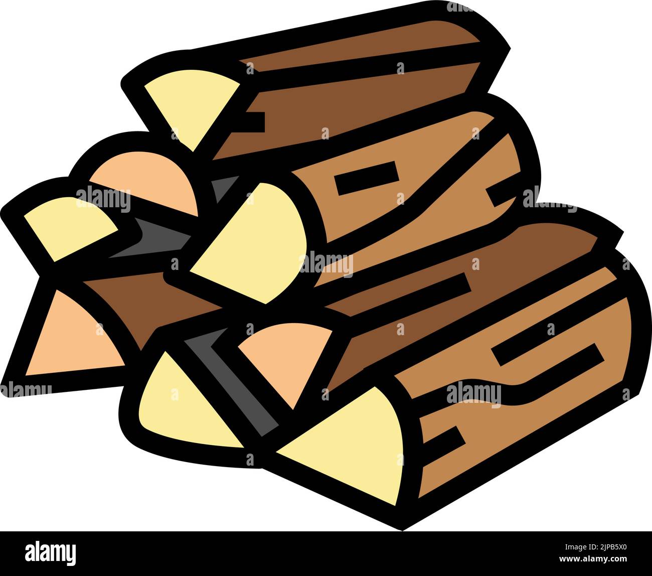 firewood wood timber color icon vector illustration Stock Vector Image ...
