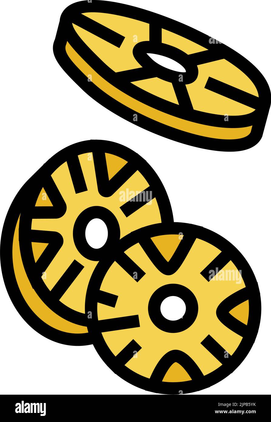 pineapple slice food cut color icon vector illustration Stock Vector ...