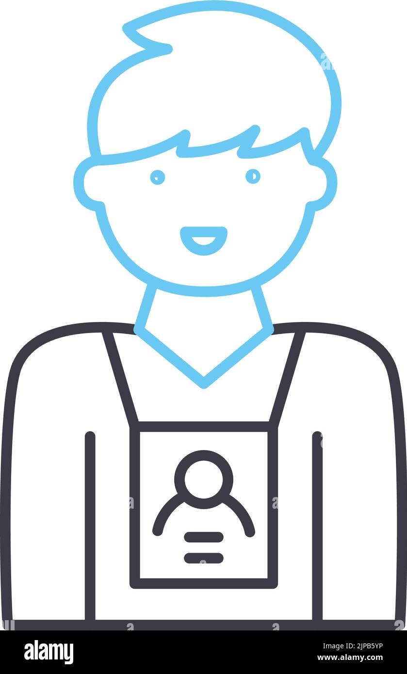 participant line icon, outline symbol, vector illustration, concept ...