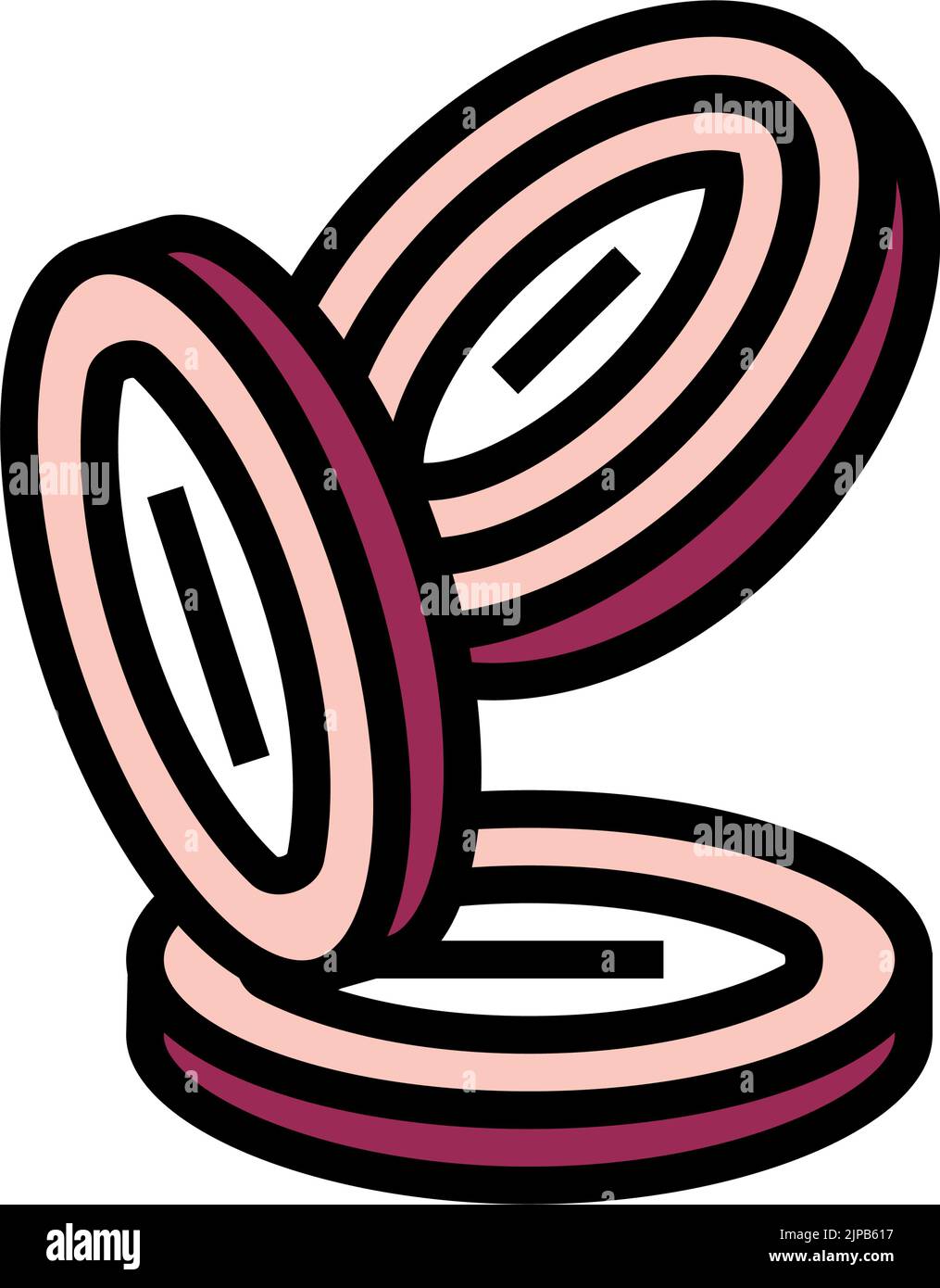 onion slice food cut color icon vector illustration Stock Vector Image ...