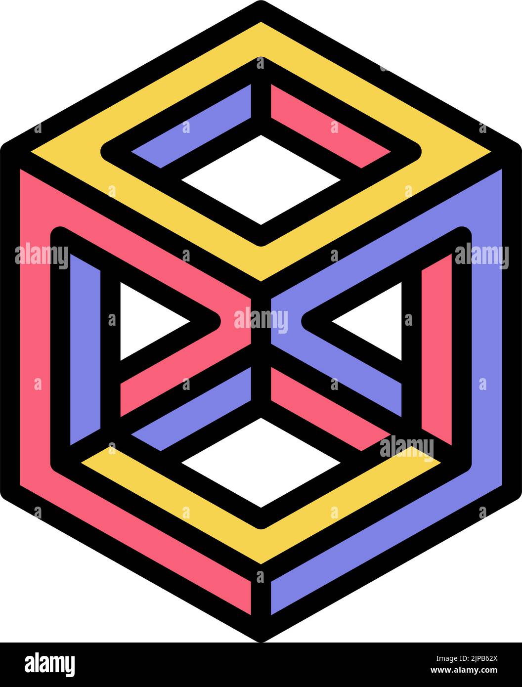 cube impossible geometric shape color icon vector illustration Stock ...