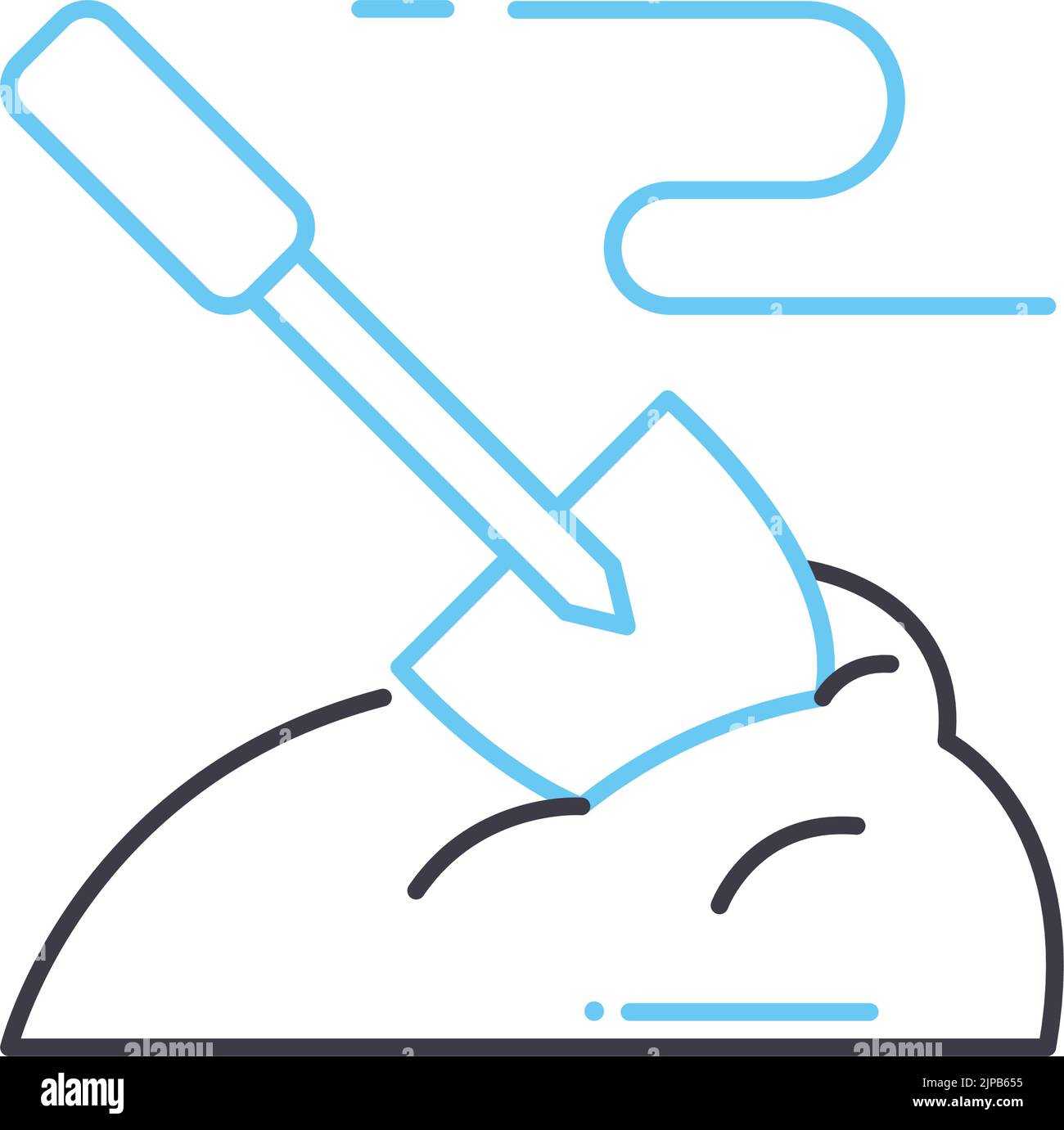 shovel line icon, outline symbol, vector illustration, concept sign ...