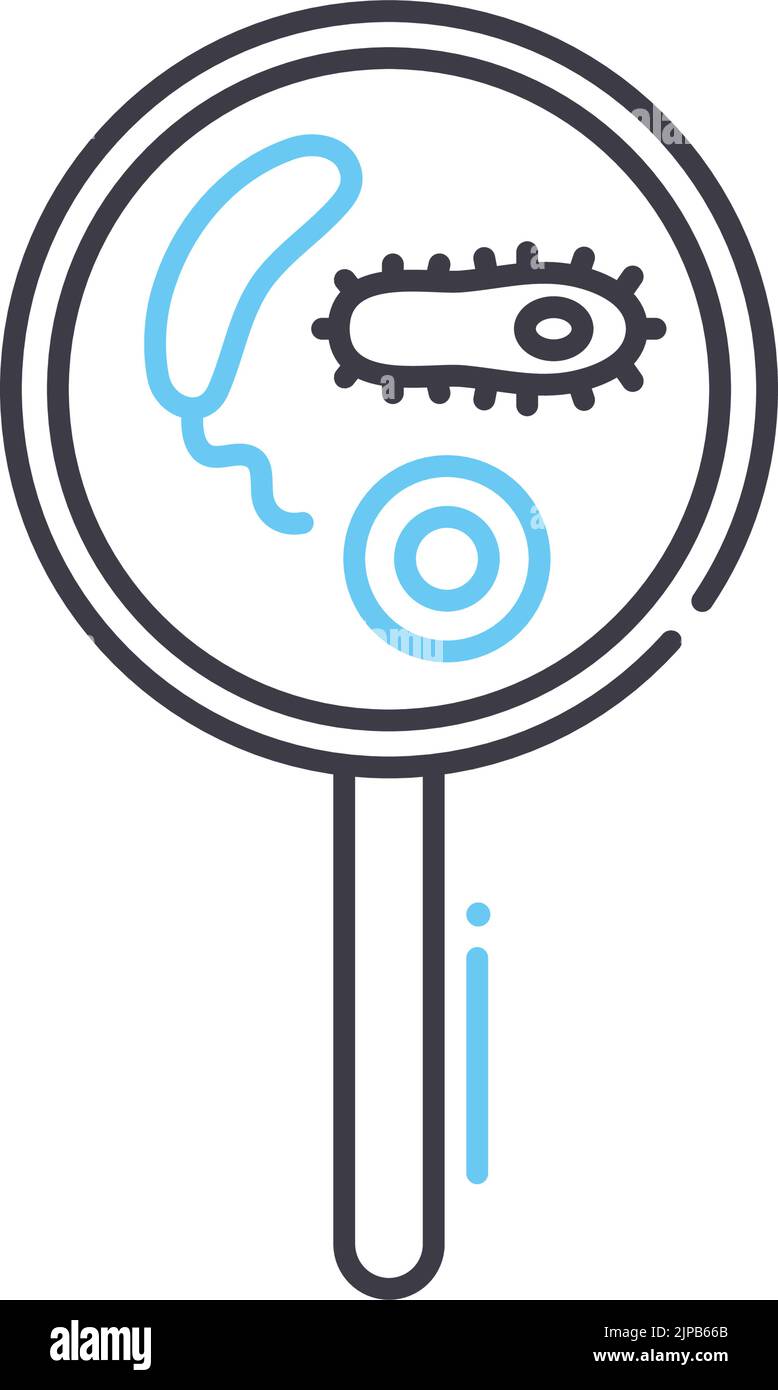microbiology line icon, outline symbol, vector illustration, concept ...