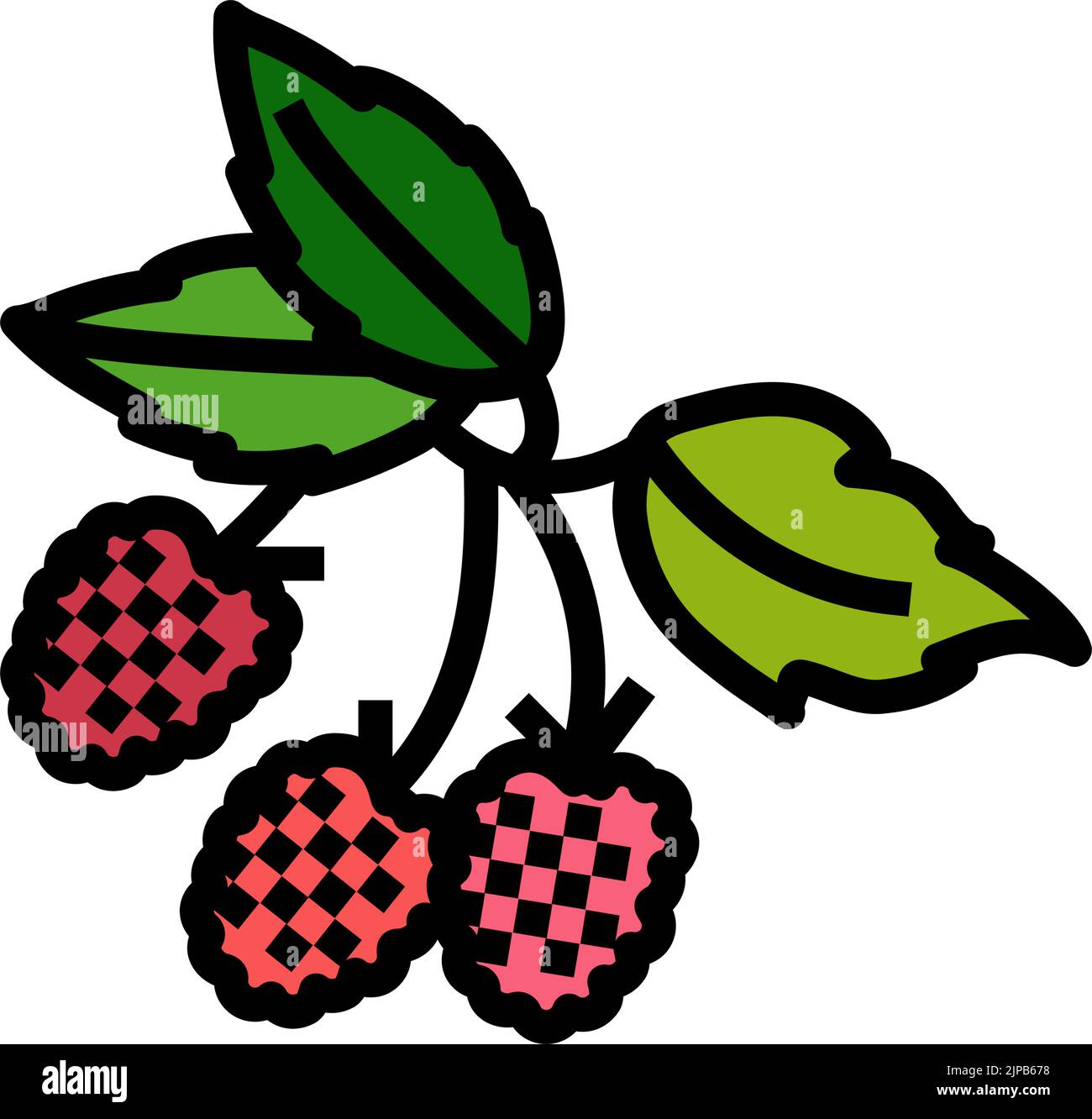 raspberry plant delicious color icon vector illustration Stock Vector ...