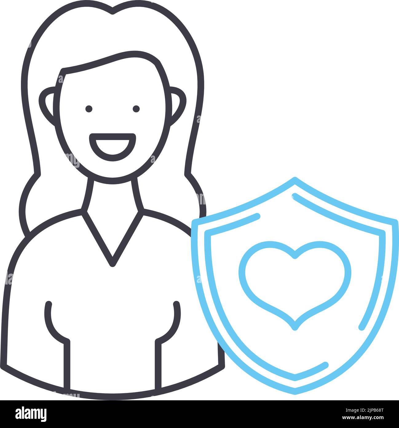 insurance line icon, outline symbol, vector illustration, concept sign ...