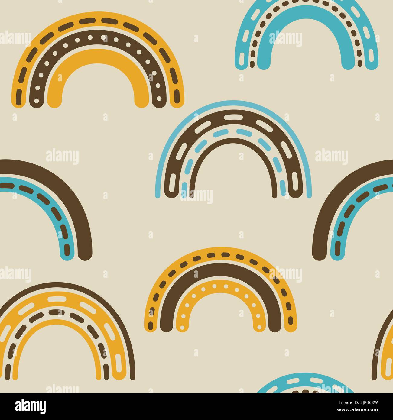 Rainbow groovy 1970 good vibes seamless vector pattern background. Warm ...