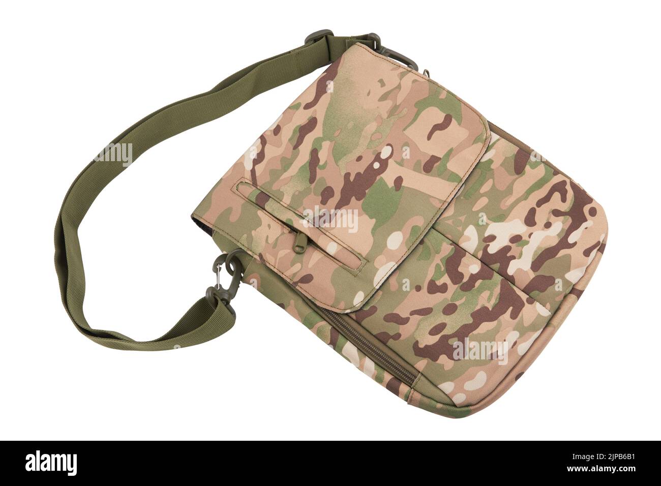 Shoulder bag military isolated on a white background Stock Photo - Alamy